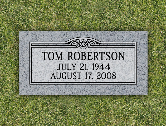 Simple Flower Granite Cemetery Grave Marker by Love Markers, LLC ...